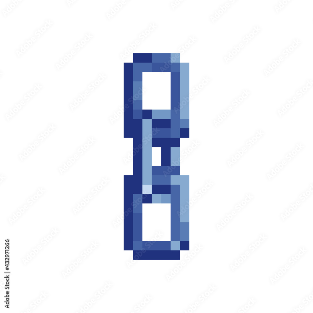 Сhain pixel art style, link, chainlet isolated vector illustration on ...