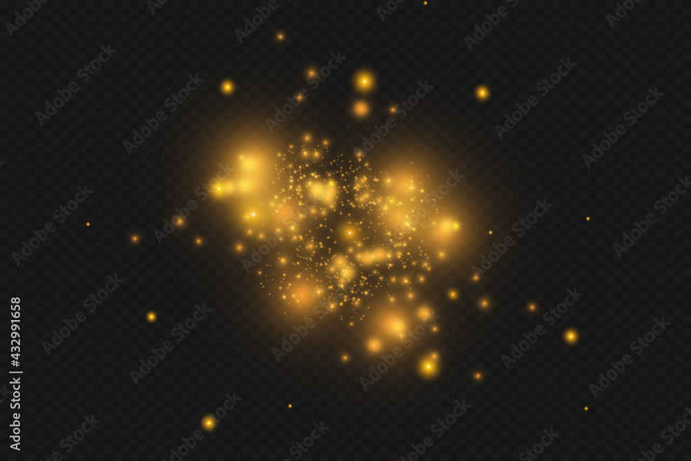 Light effect. Background of sparkling particles. Glittering elements on ...