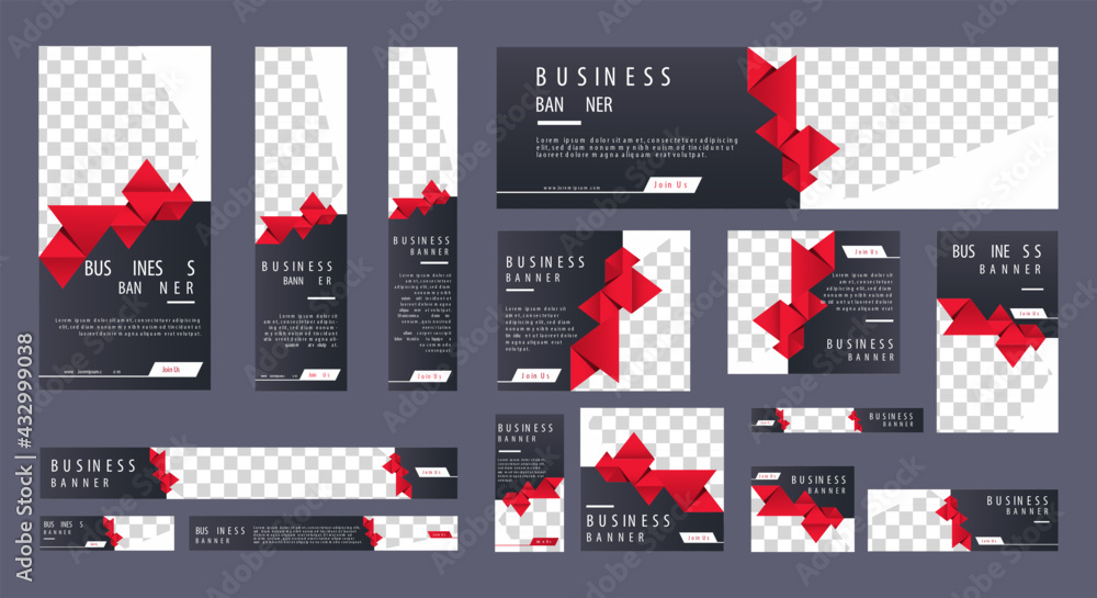 Business banner design web template Set, Horizontal header web banner ...
