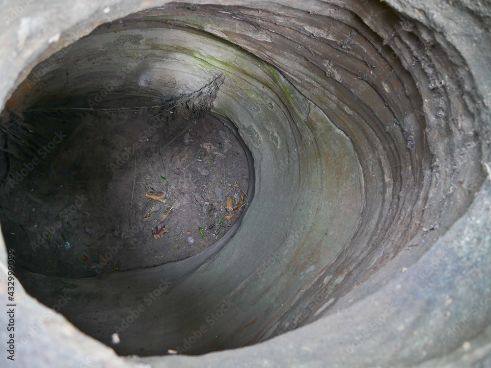 Amazing stone hole the hole is like a pot is a natural hole. The hole ...