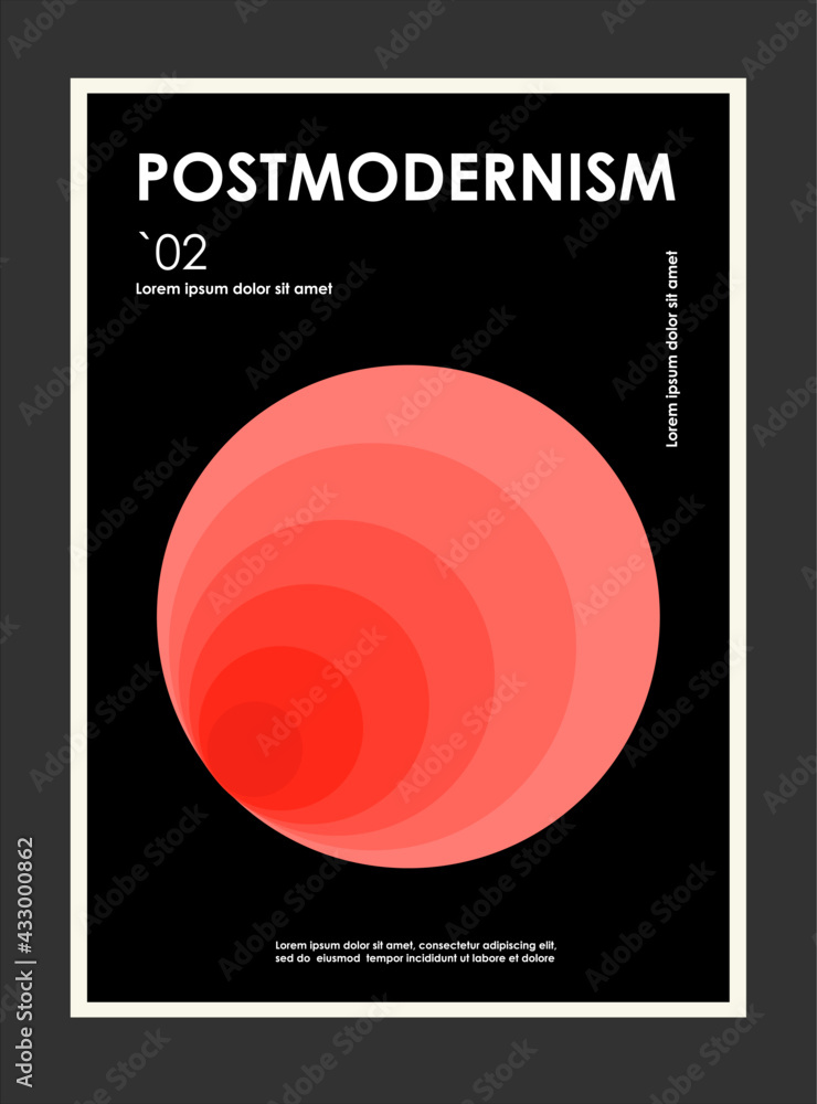 Artwork, poster inspired postmodern of vector abstract dynamic symbols ...