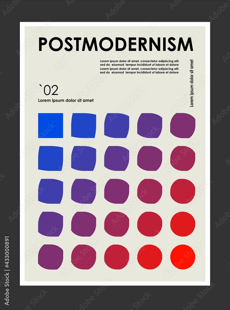 Artwork, poster inspired postmodern of vector abstract dynamic symbols ...