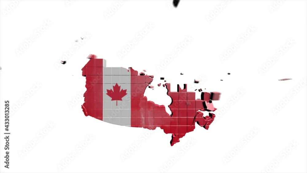 Canada Map Showing Up Intro By Regions 4k animated Canada map intro ...