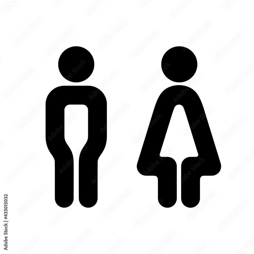 Toilet sign. Toilet icon. Men's and women's toilet sign. Modern design ...