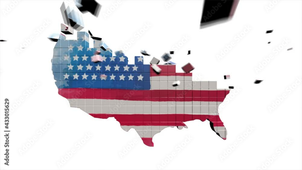 Map of United States of America showing different states. Animated usa ...
