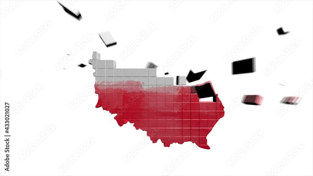 Poland Map Showing Up Intro By Regions 4k animated Poland map intro ...