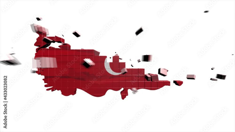 Turkey Map Showing Up Intro By Regions 4k animated Turkey map intro ...