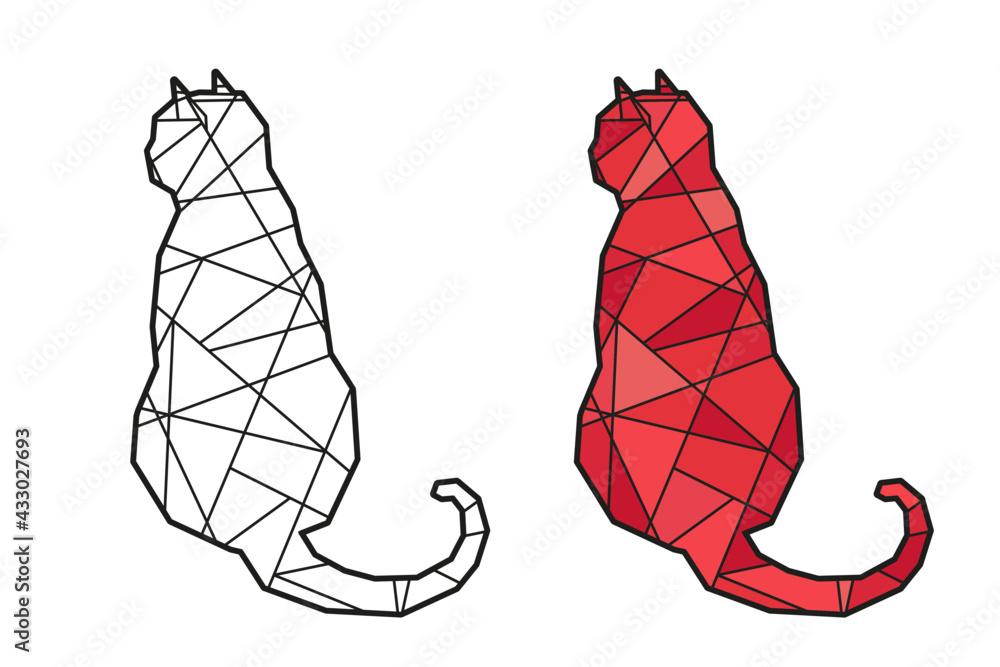 Geometric Cat Drawing