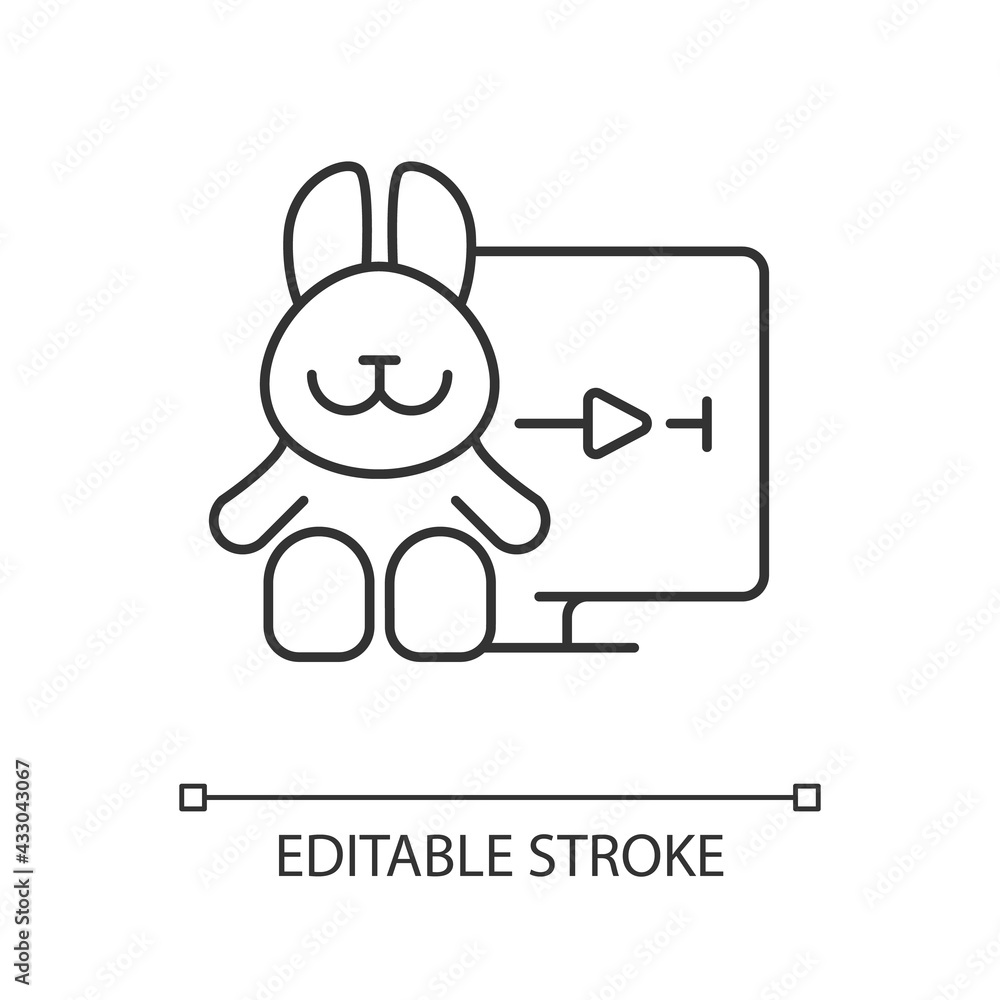 Cartoons streaming linear icon. Family-friendly shows. Entertainment ...