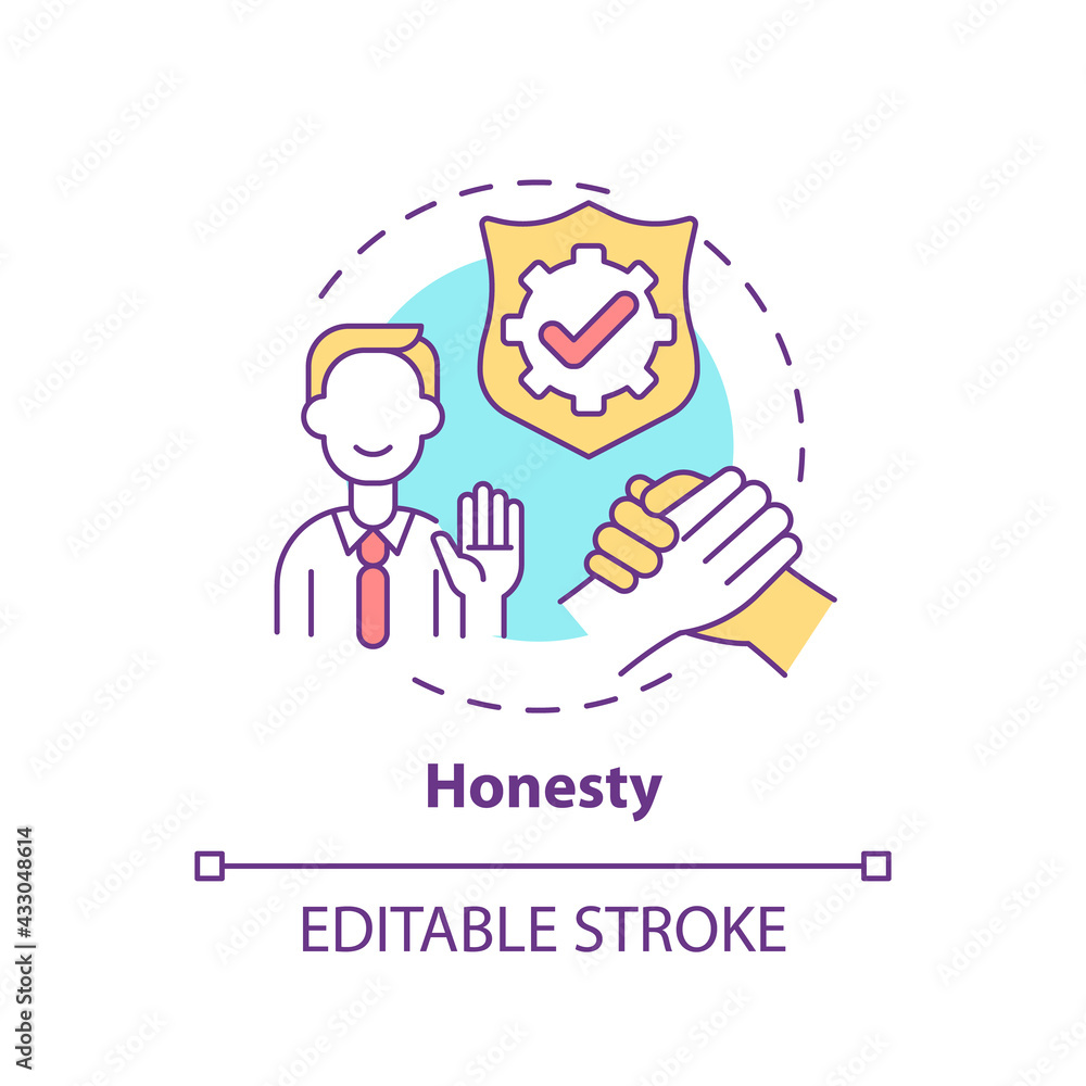 Honesty concept icon. Personal value idea thin line illustration ...