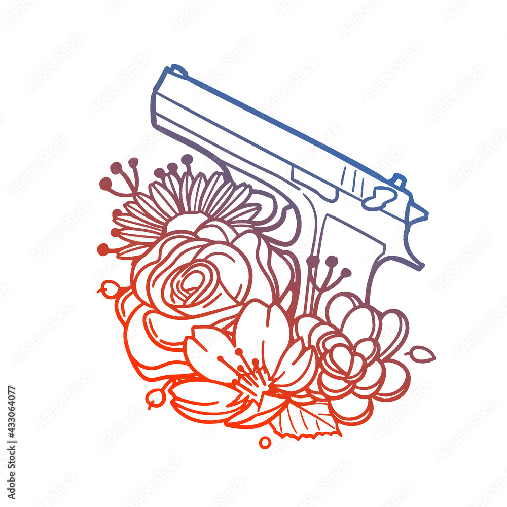 Gun And Roses Designs