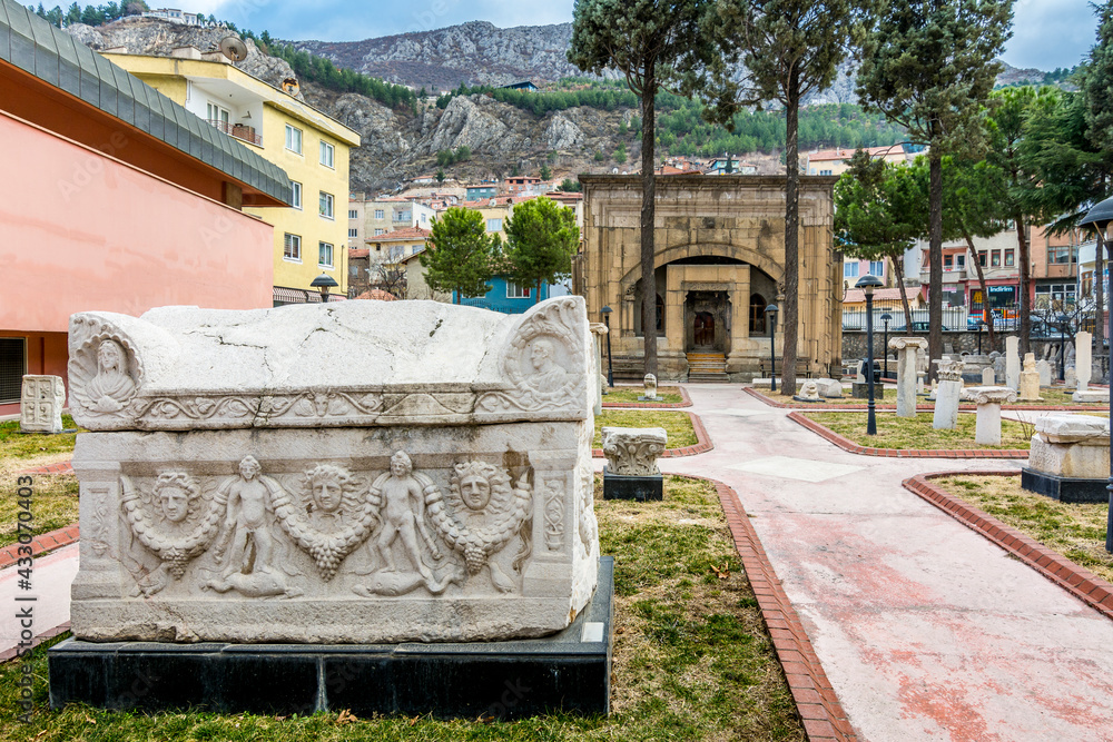 Archaeological and Mummies Museum of Amasya view in Turkey. The museum ...