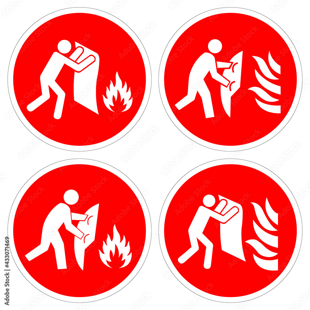 Set Of Fire Blanket Symbol Sign, Vector Illustration, Isolate On White ...