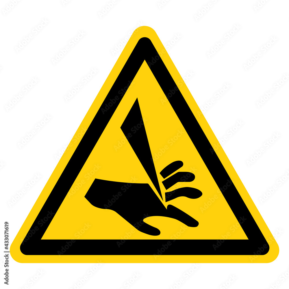 Sharp Edges Watch Your Fingers Symbol Sign,Vector Illustration ...