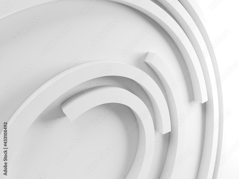 Abstract white background with 3d wall installation Stock Illustration ...