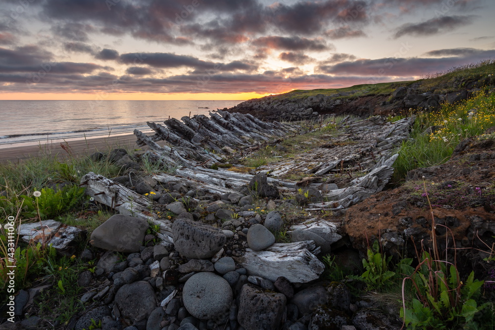 boat wreck; boat skeleton; old; drakar; viking boat; atlantic ocean ...