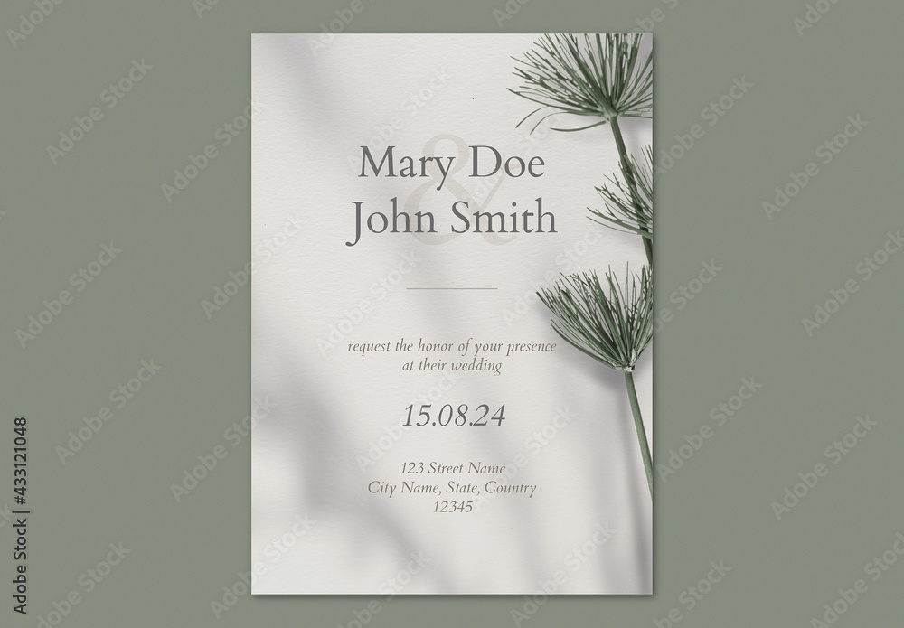 Wedding Card Design Layout Stock Template | Adobe Stock