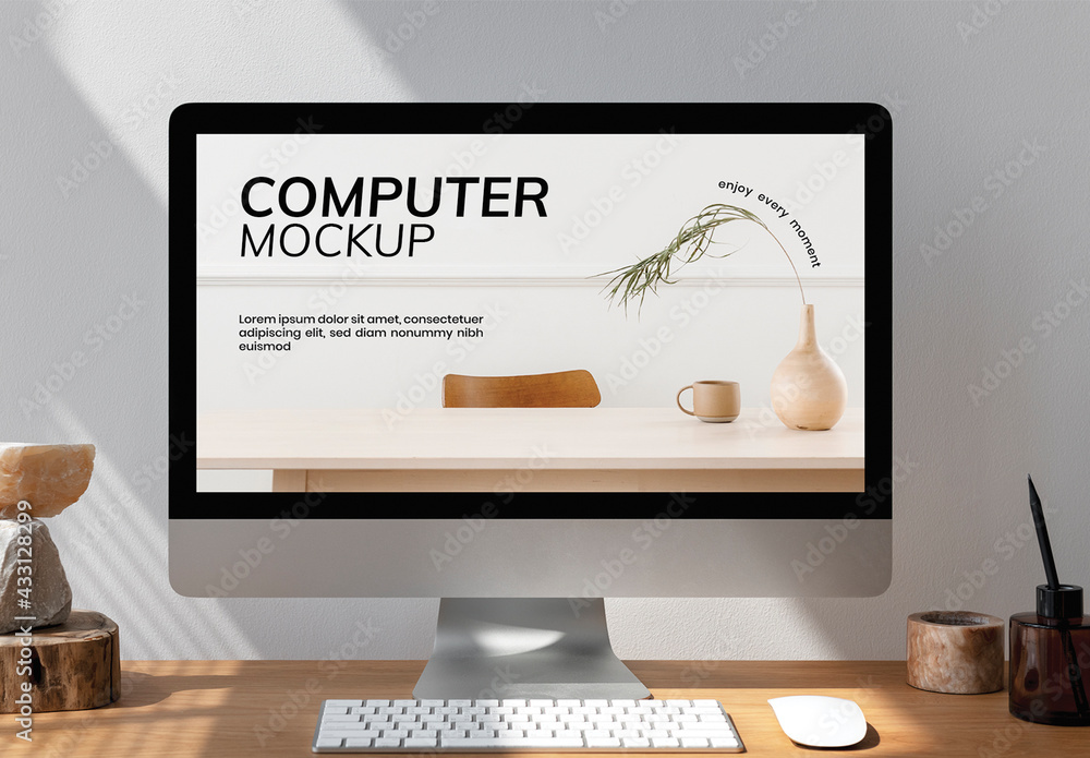 Computer Screen Mockup Stock Template | Adobe Stock