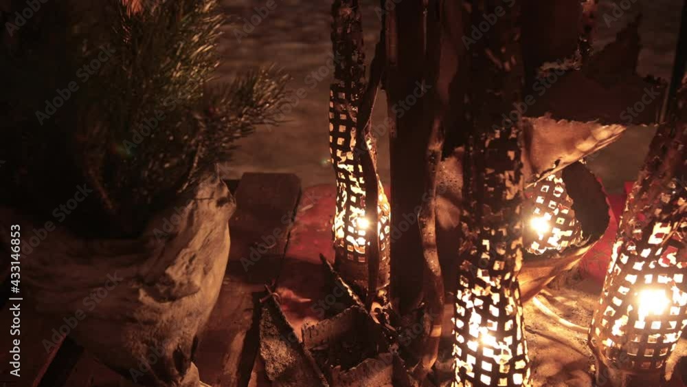 Glowing ritual place for the sacrifices of ancient scandinavian viking ...