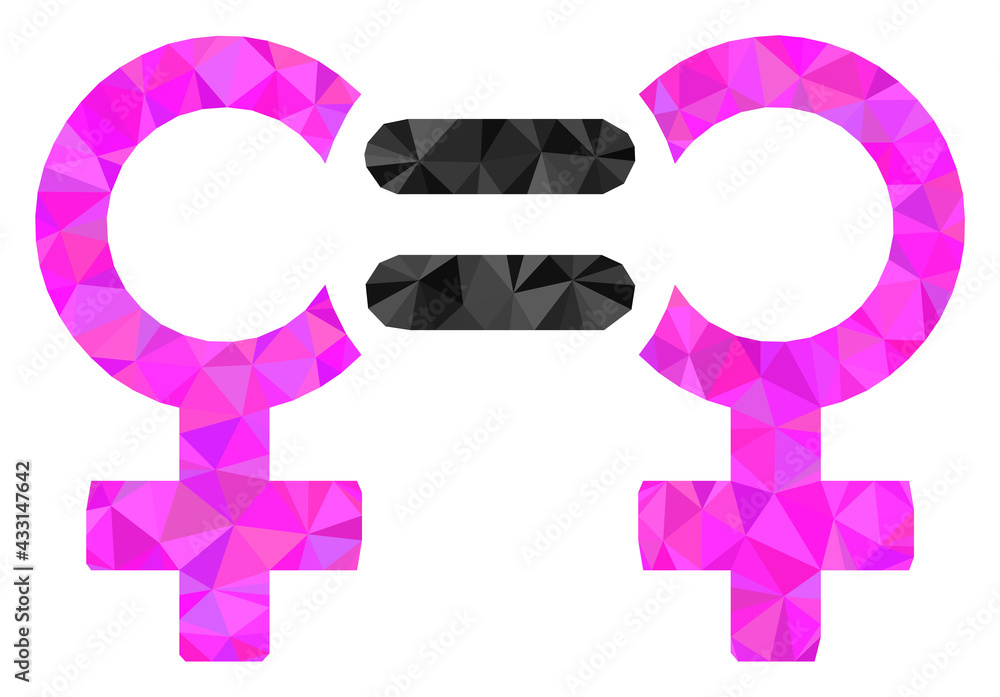 Triangle lesbian relation symbol polygonal symbol illustration. Lesbian ...