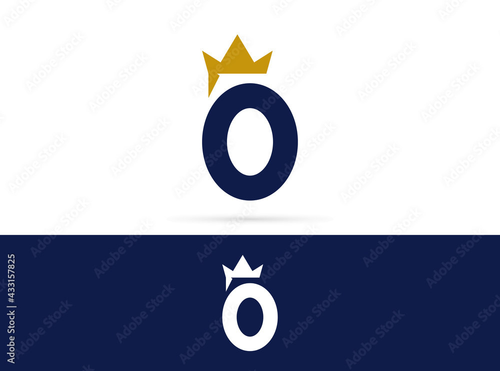 Letter O crown logo design. Vector combination of king crown and letter ...