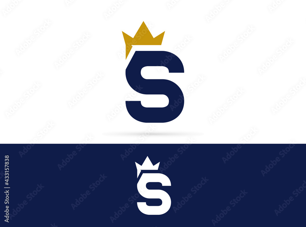 Letter S crown logo design. Vector combination of king crown and letter ...
