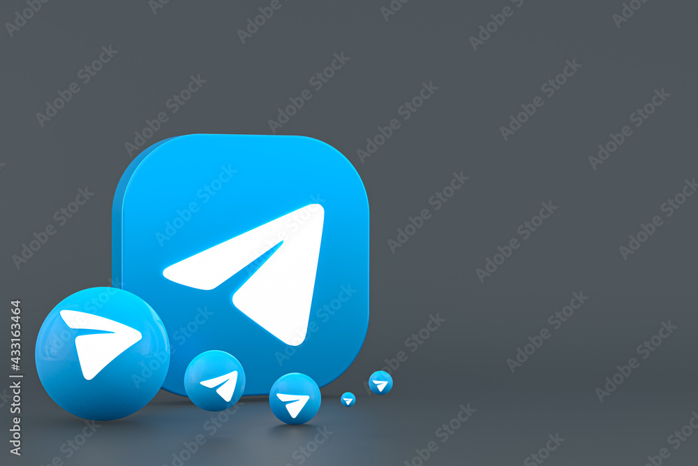 telegram minimal logo 3d rendering close up for design background ...