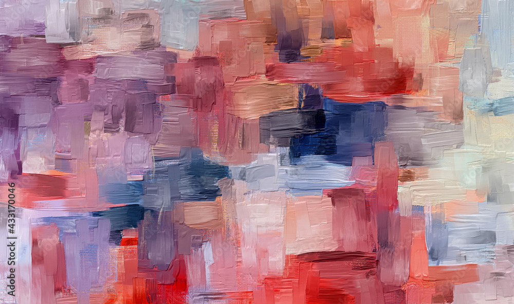 Hand painted artwork, mottled contemporary style. Art made with purple ...