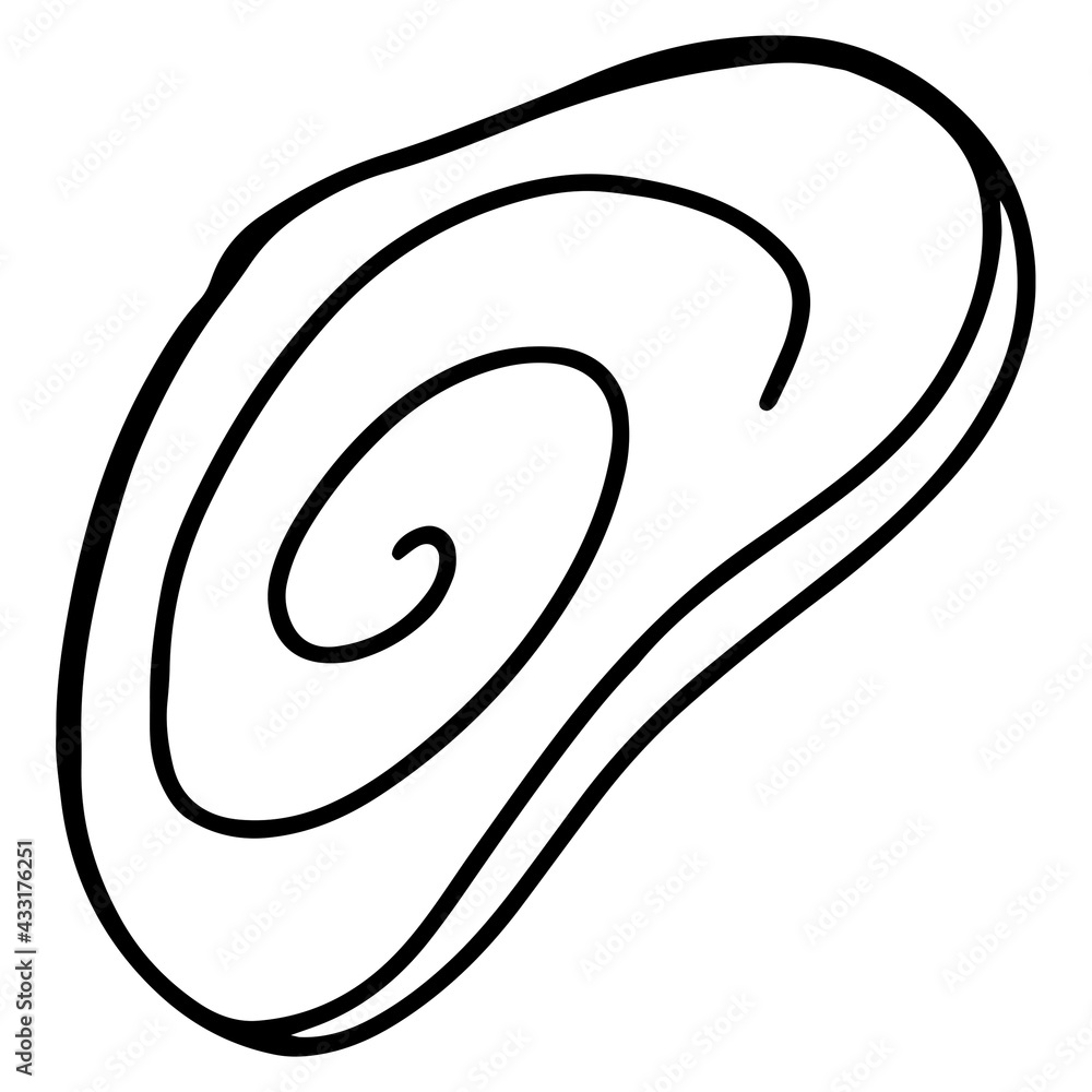 Clip-art piece of pork roll Asian food isolate on white background ...