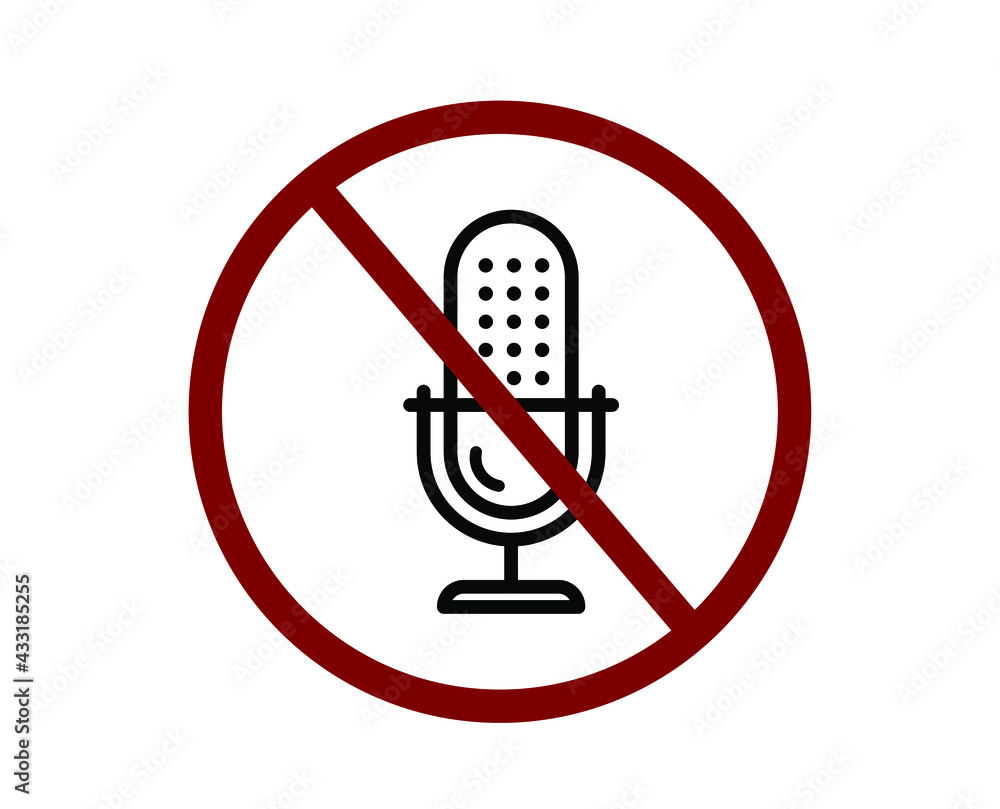 No microphone vector icon. Editable stroke. Symbol in Line Art Style ...