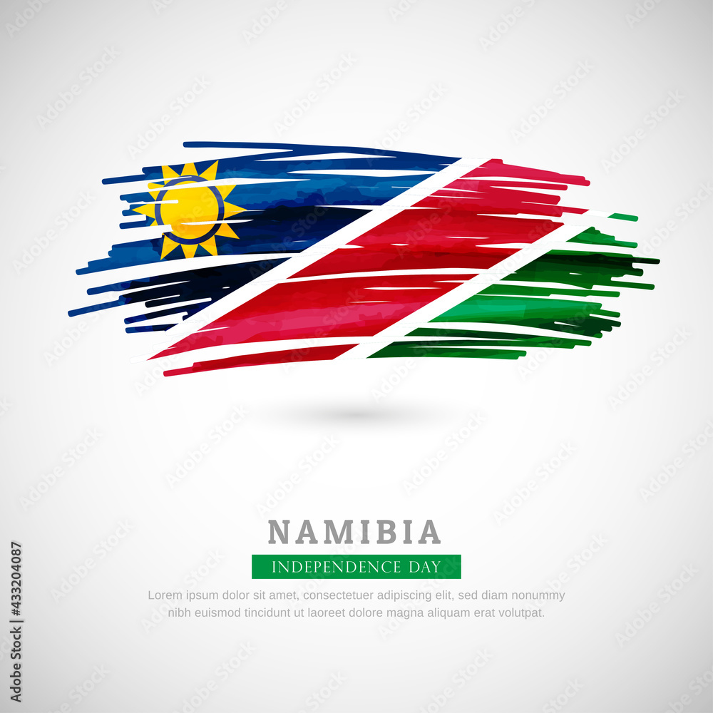 Brush flag of Namibia country. Happy independence day of Namibia with ...