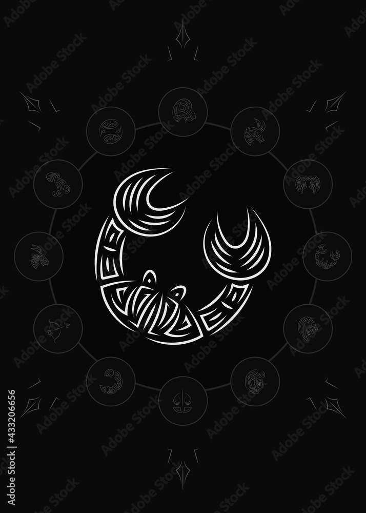 Cancer zodiac sign, vertical hi-res poster, abstract illustration with ...