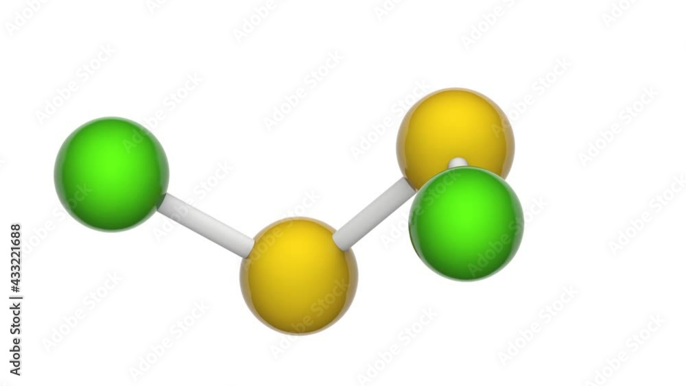 Disulfur dichloride, formula S2Cl2 or Cl2S2. Used for manufacturing ...