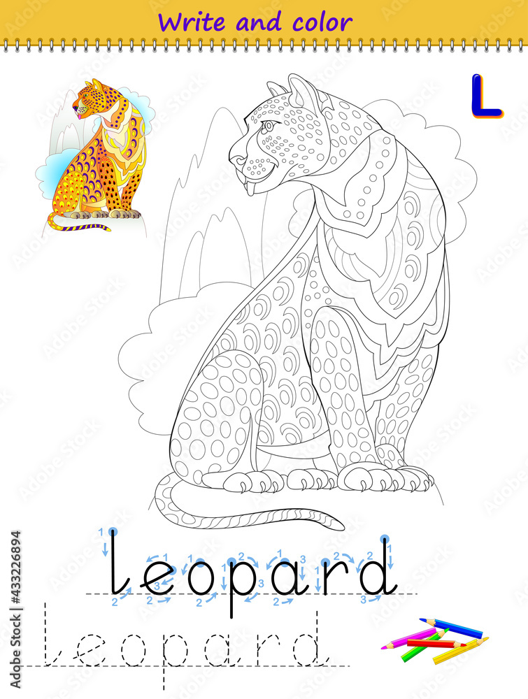 Coloring book for children. Trace letters. Educational game to study ...