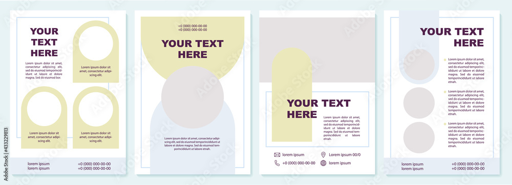 Business options monochrome brochure template. Flyer, booklet, leaflet ...