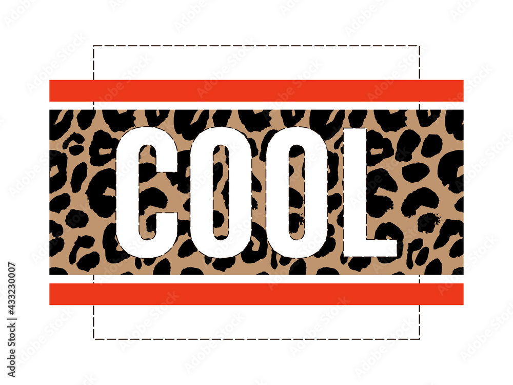 wild cool slogan ripped off revealing leopard skin inside illustration ...