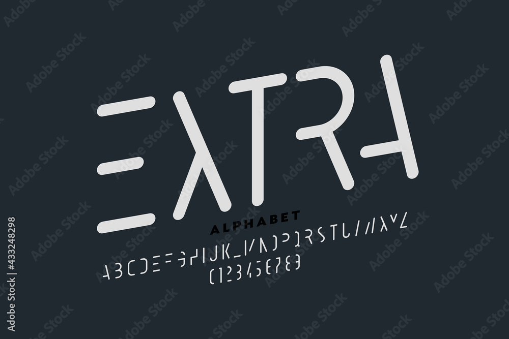 Minimalistic style font design, modern thin line typography, alphabet ...