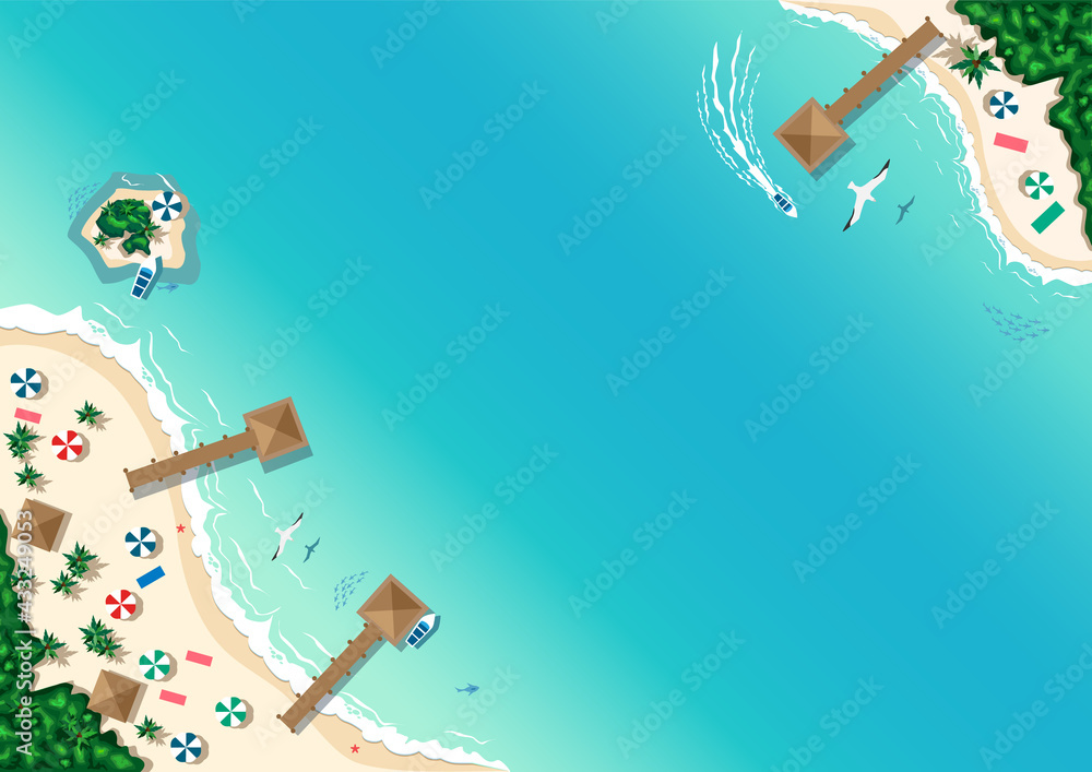 Aerial view of the tropical beach and islands. Summer travel ...