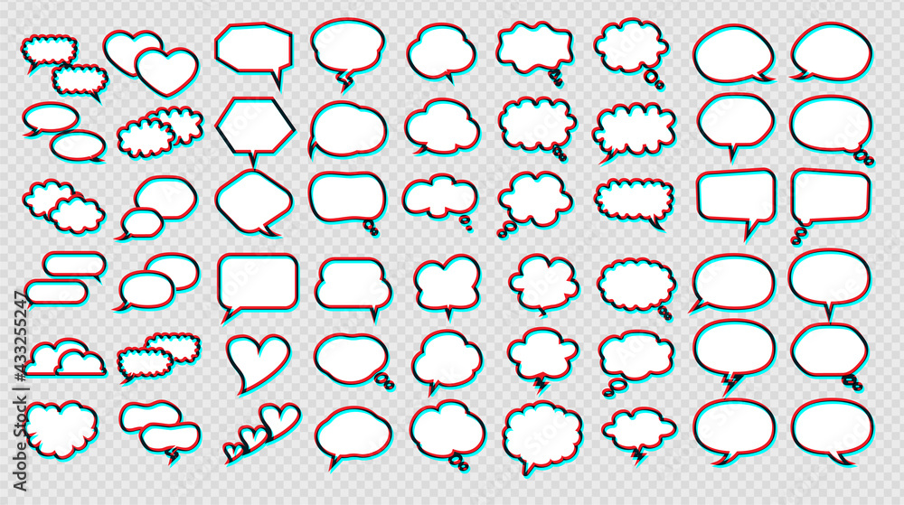 Cartoon talk bubble. Speech clouds, thinking bubbles and conversation ...