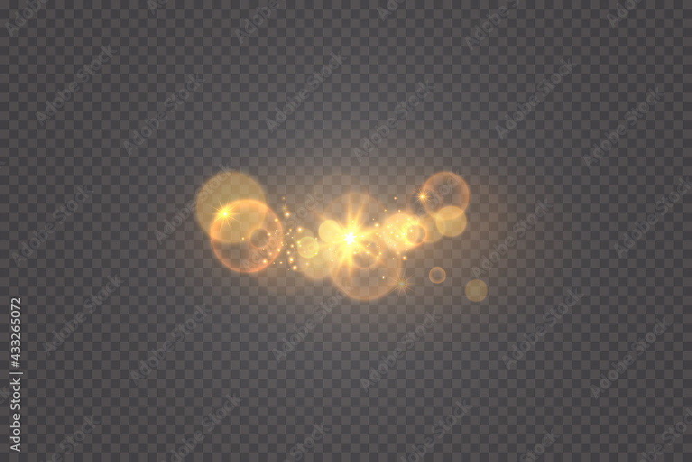 Light effect. Background of sparkling particles. Glittering elements on ...