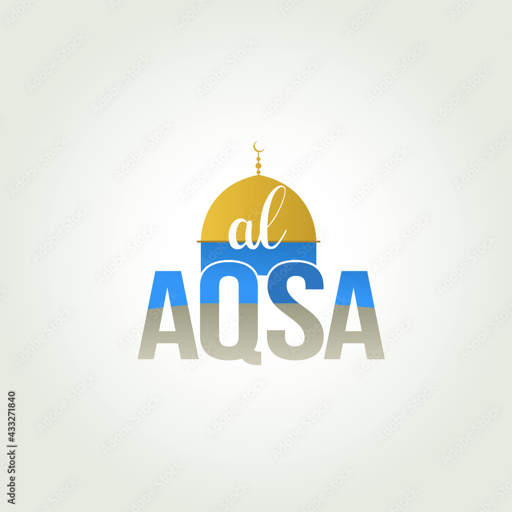 Al-Aqsa Mosque logo. Al-Aqsa vector illustration concept typography ...