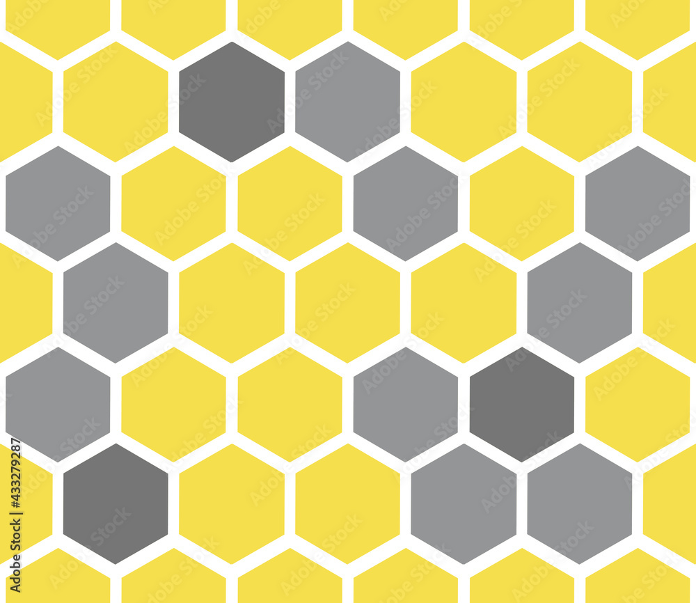 Seamless Honeycomb Pattern Pantone 2021 Illuminating Yellow and ...