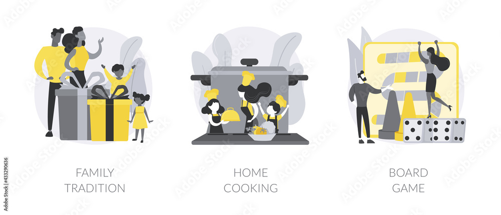 Gathering together abstract concept vector illustrations. Stock Vector ...