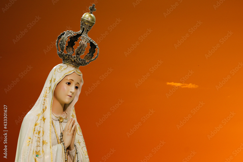 Statue of the image of Our Lady of Fatima Stock Photo | Adobe Stock