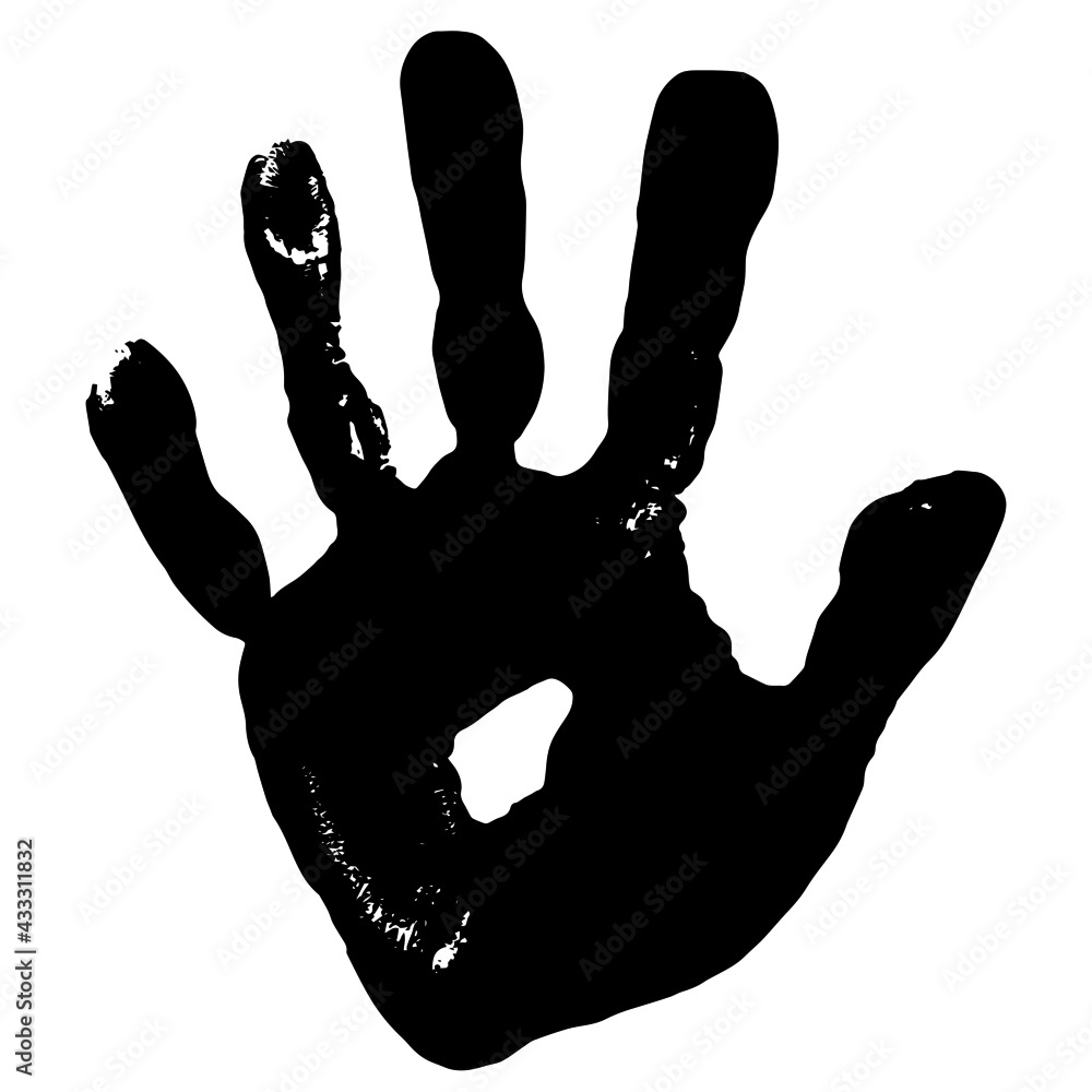 Vector concept or conceptual cute paint human hand or handprint of ...