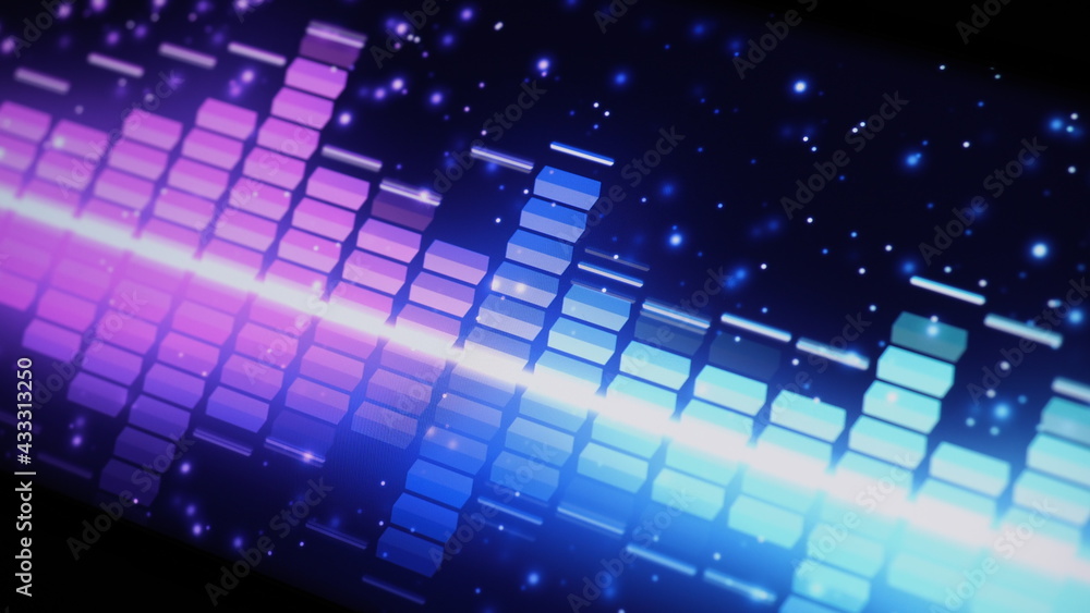 Music Equalizer bar. Audio waveform equalizer on screen black ...