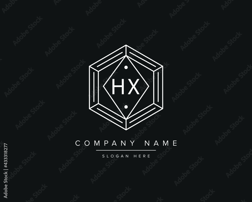 Alphabet letter HX logo design vector Stock Vector | Adobe Stock