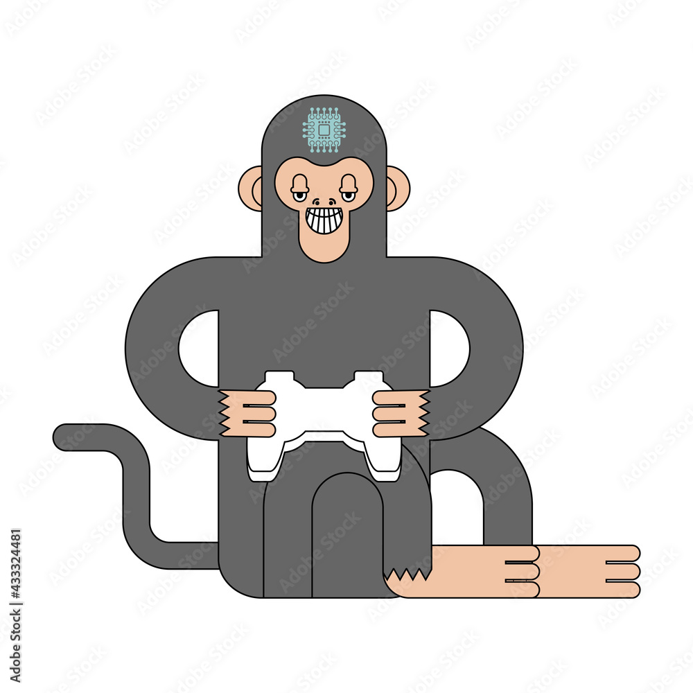 Neuralink Chip in monkeys brain. Monkey playing video game. Artificial ...