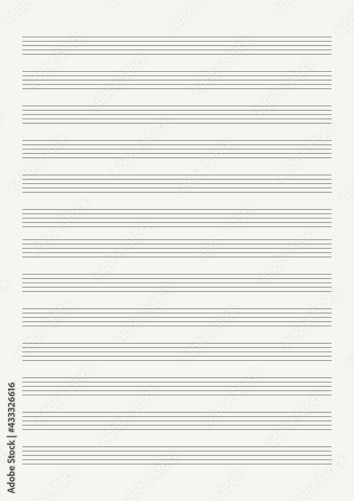 Grid paper with stave on a white background. A blank music sheet paper ...