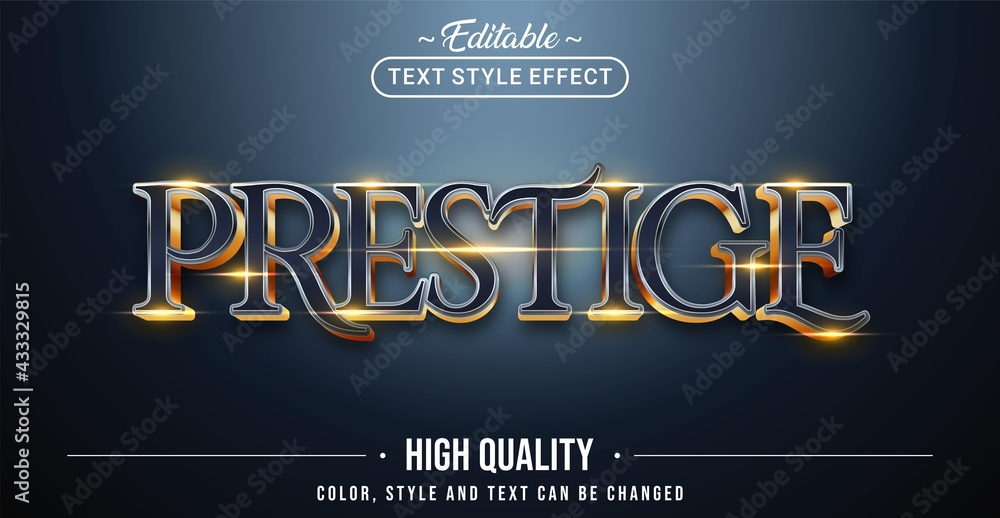 Editable text style effect - Prestige text style theme. Stock Vector ...